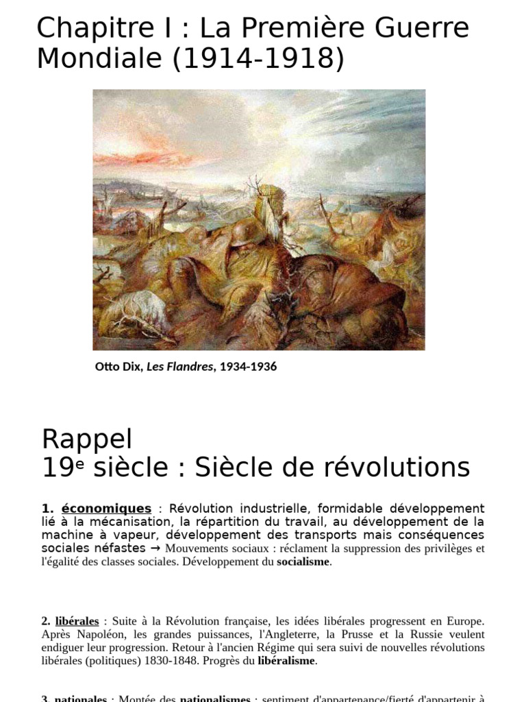 Causes et Début de la Première Guerre | PDF | Première guerre mondiale ...