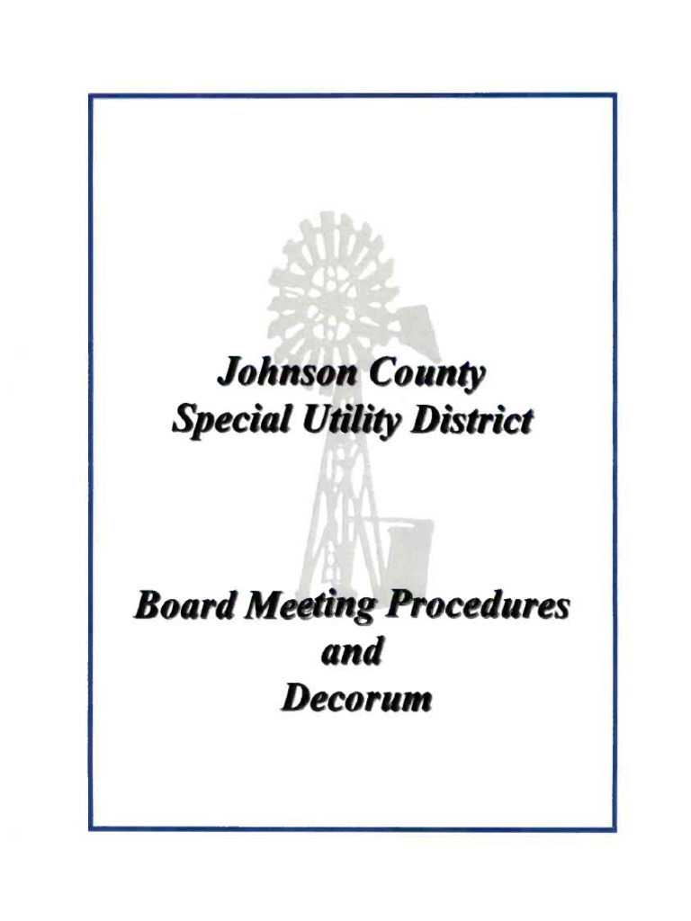 Board Meeting Procedures and Decorum | PDF