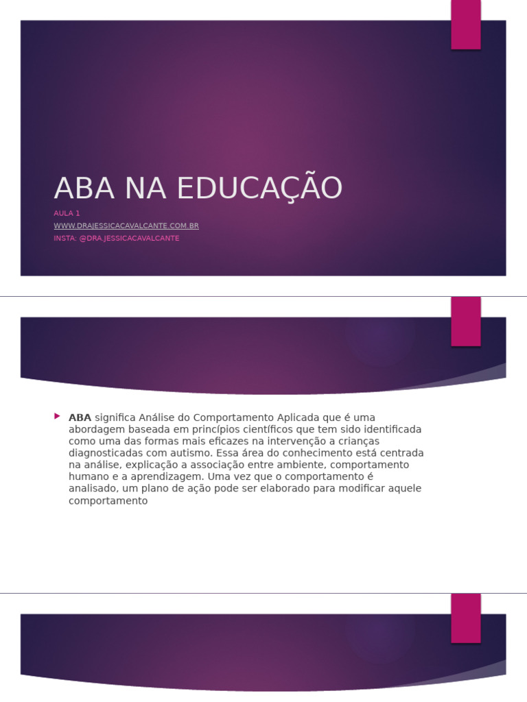 ABA aula 1 | PDF | Reforço | Comportamento