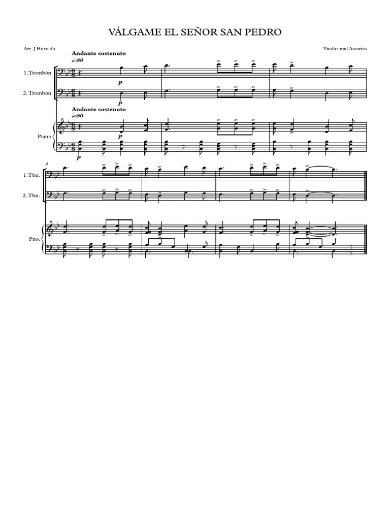 Arrangement de "Válgame El Señor San Pedro" | PDF