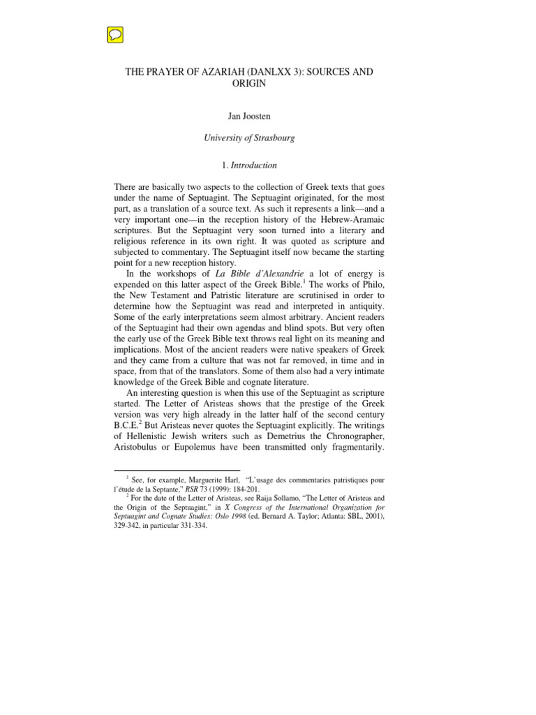 The Prayer of Azariah Danlxx 3 Sources A | PDF | Shadrach, Meshach, And ...