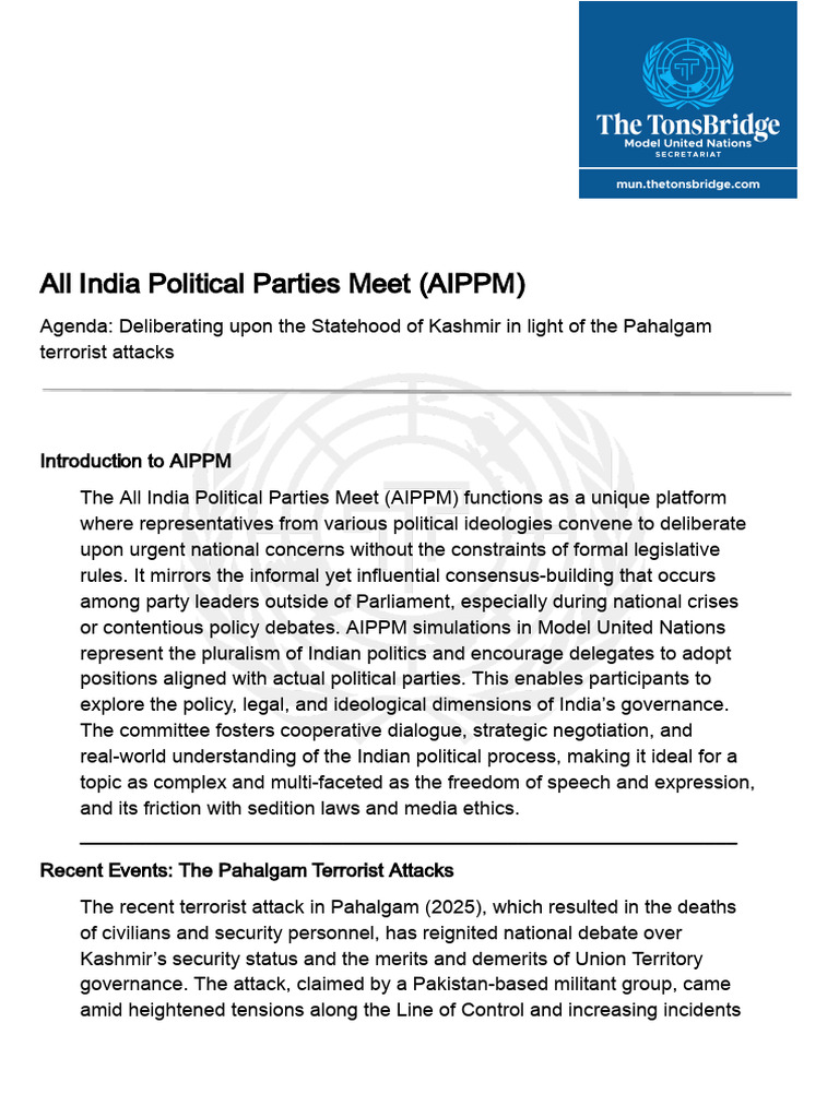 AIPPM: Kashmir Statehood Debate Post-Attack | PDF | Government ...