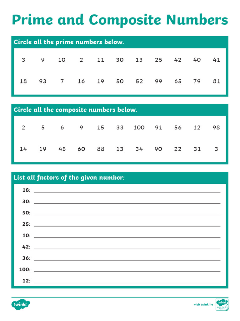 Prime and Composite Numbers Guide | PDF