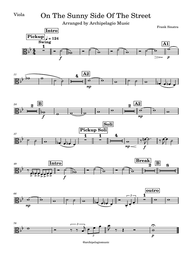 On The Sunny Side of The Street-Viola | PDF