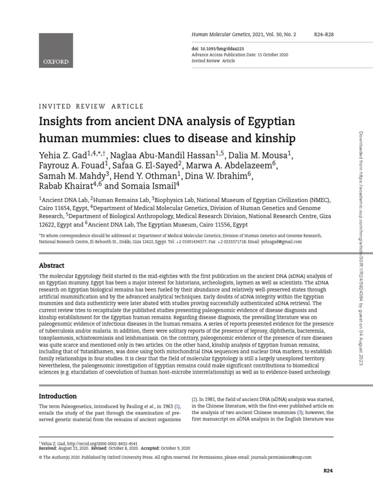 2020 X Insights From Ancient DNA Analysis | PDF | Plasmodium ...