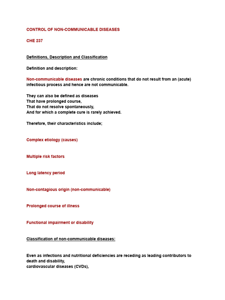 Understanding Non-Communicable Diseases | PDF | Cardiovascular Diseases ...