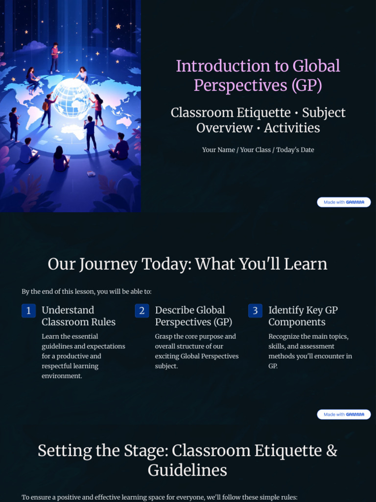 Introduction To Global Perspectives GP | PDF