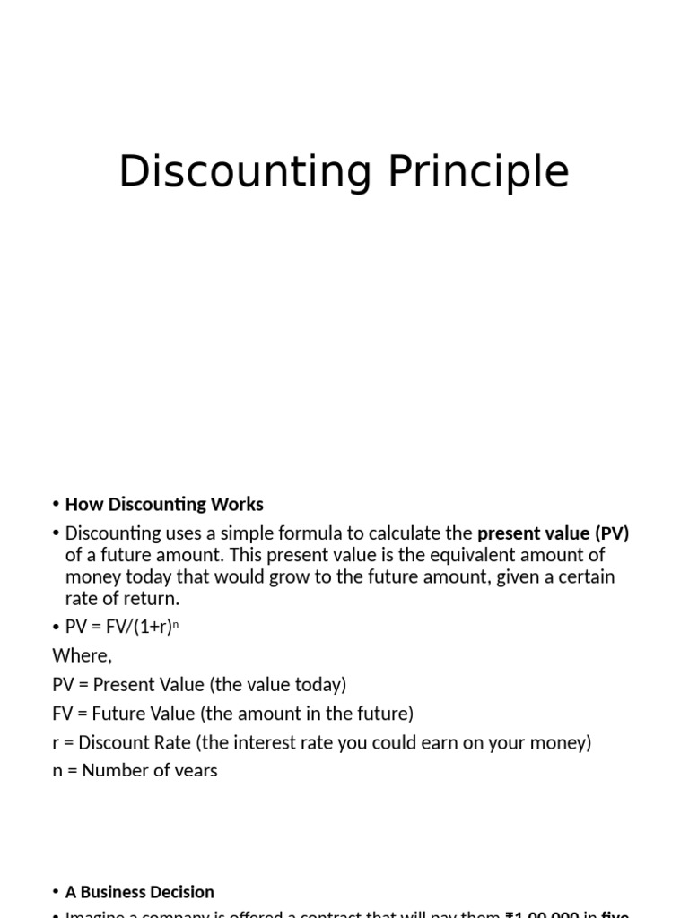 Understanding Discounting Principle | PDF