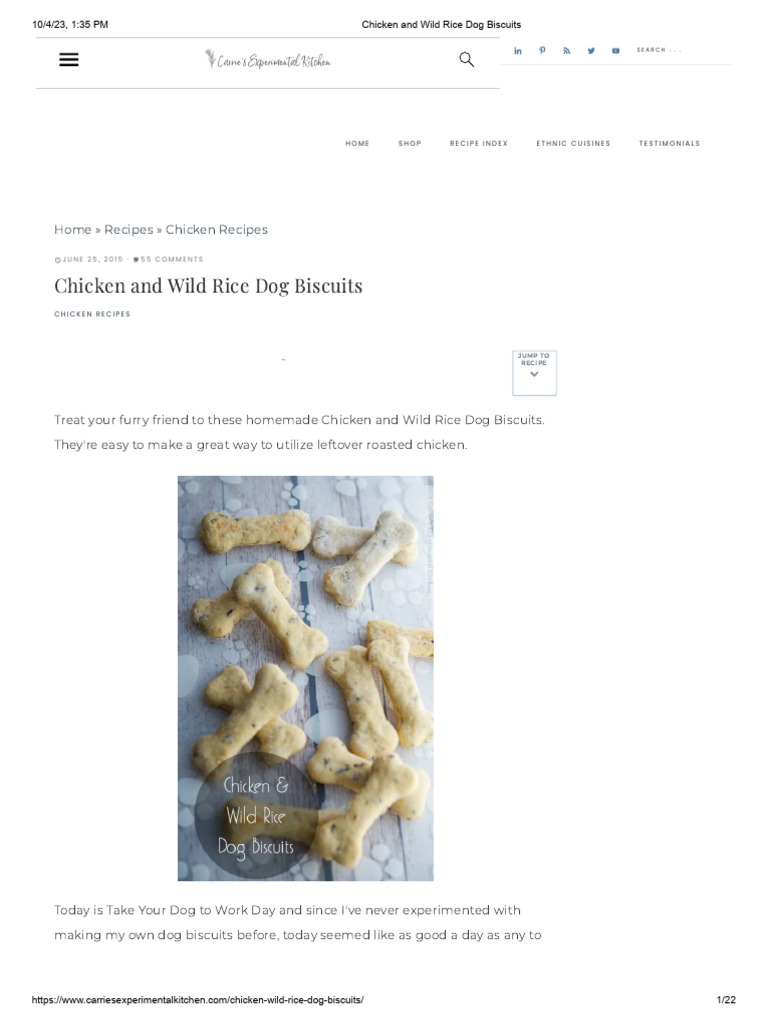 Chicken and Wild Rice Dog Biscuits | PDF | Biscuit | Breads