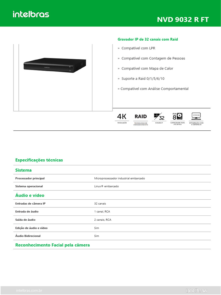 Item - Nvr 32ch - Intelbras | PDF | USB | Rede de computadores