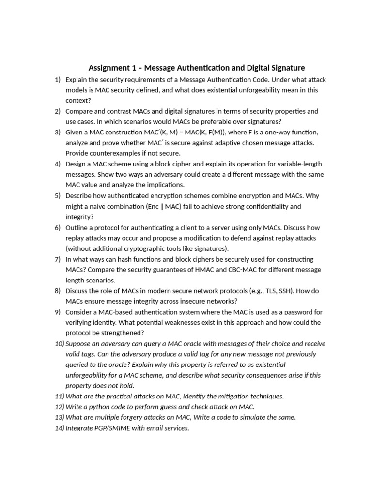 Assignment 1 On MAC | PDF