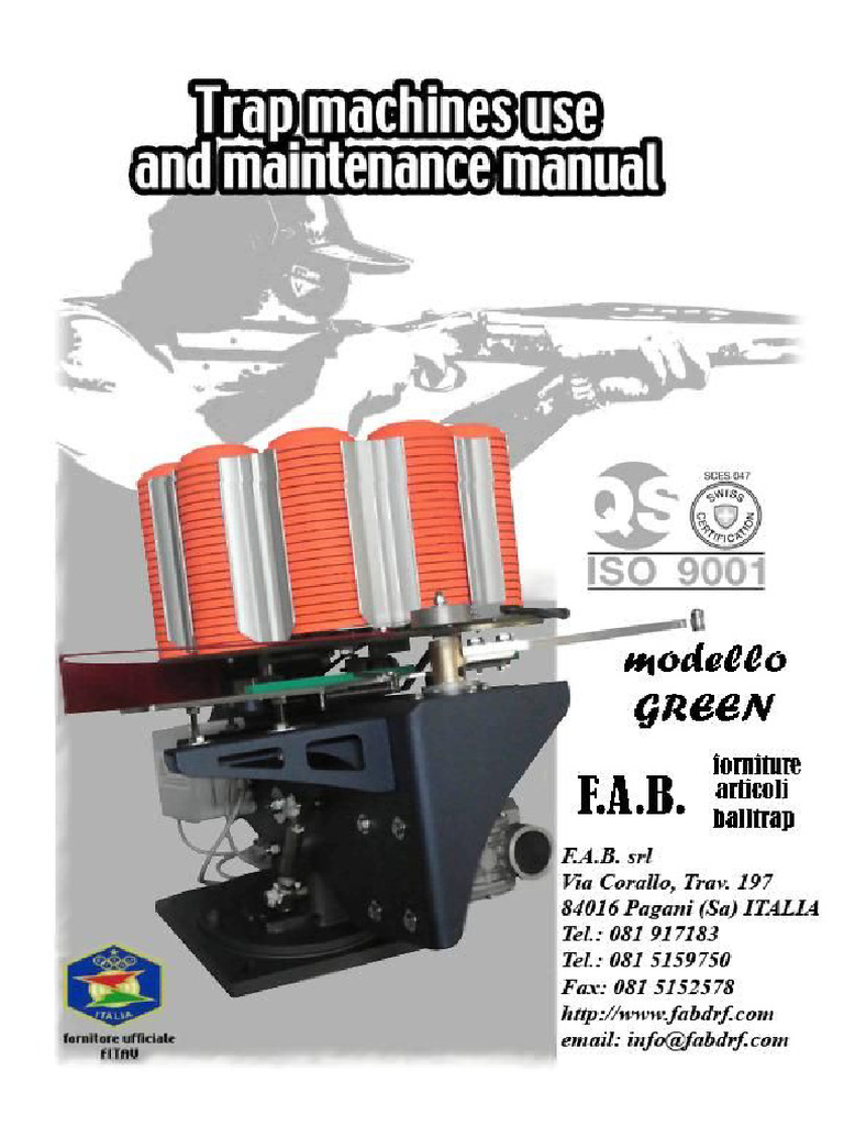 Trap Machines Use and Maintenance Manual GREEN 10C | PDF | Machines | Screw