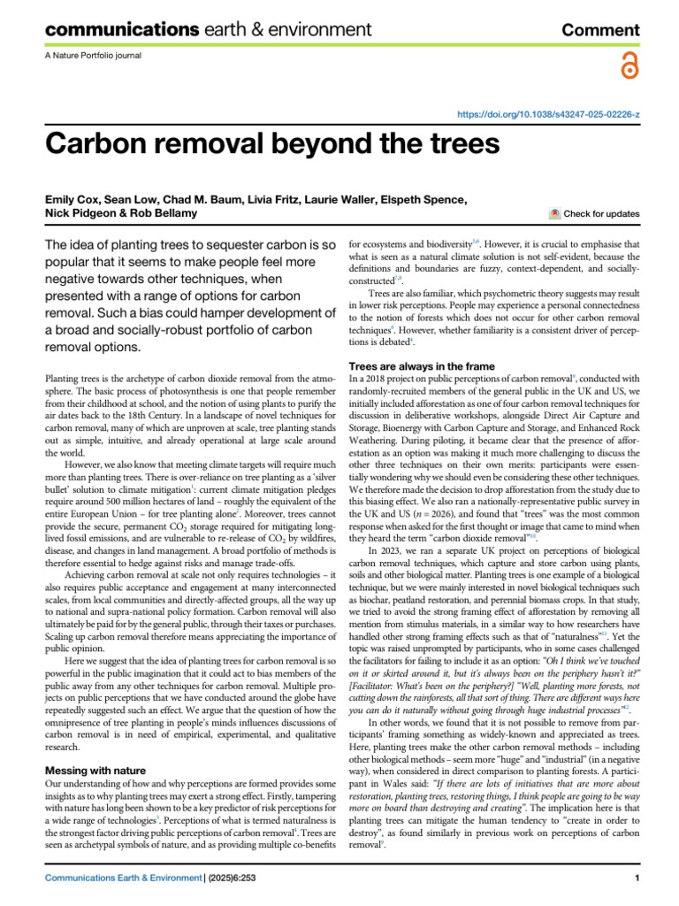 Carbon Removal Beyond The Trees | PDF | Climate Change | Earth Sciences