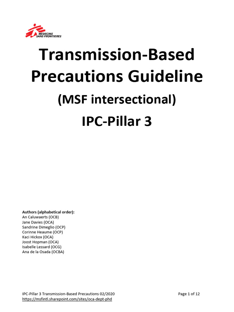 Transmission-Based Precautions Guide | PDF | Personal Protective ...