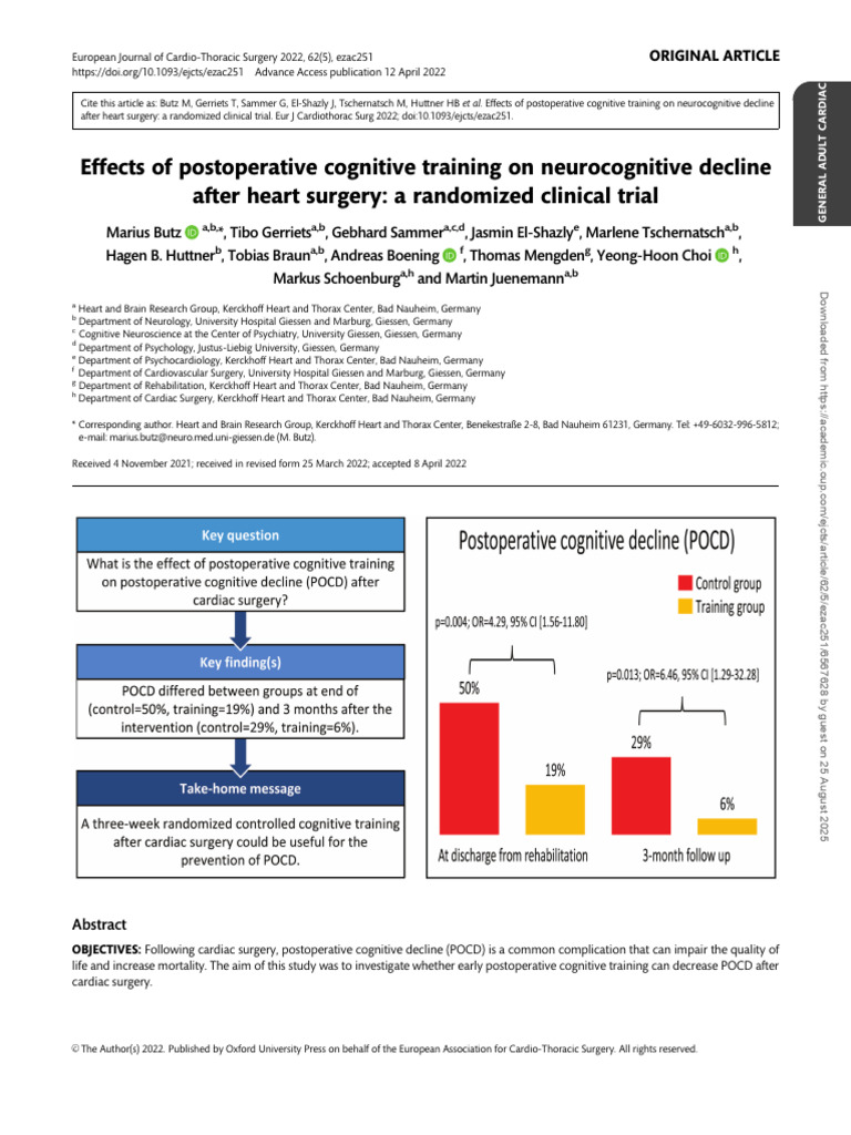 19 Effects of Postoperative Cognitive Training On Neurocognitive ...