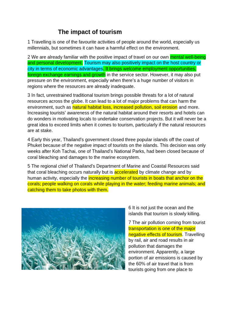Tourism's Environmental Impact Explained | PDF | Tourism | Coast