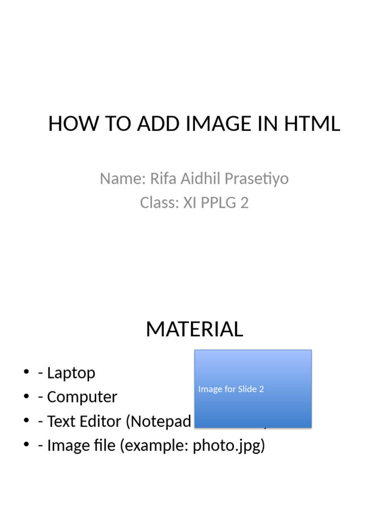 How To Add Image in HTML With Pictures | PDF