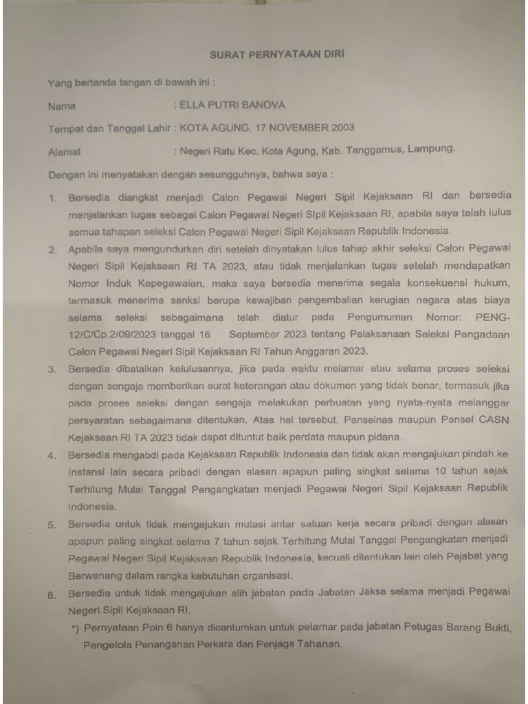 Pernyataan Ella 1 - Compressed | PDF