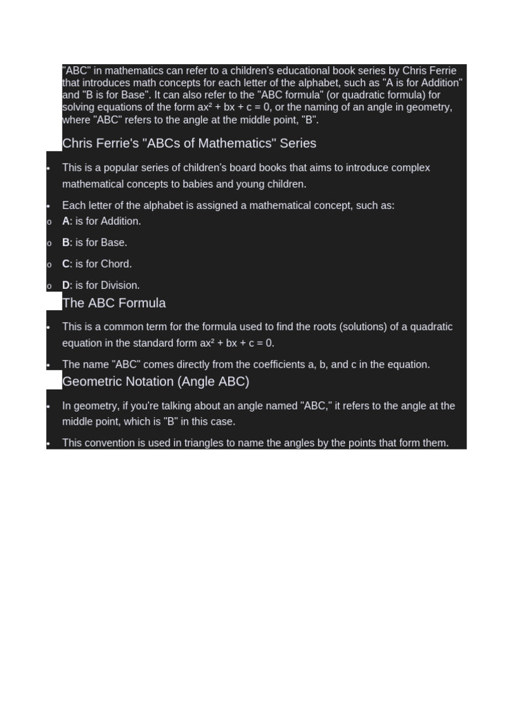 ABC of Mathematics | PDF