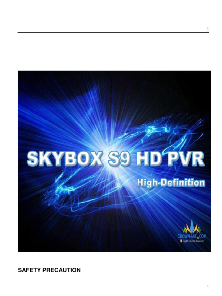 Openbox s9 User Manual | PDF | Menu (Computing) | Set Top Box