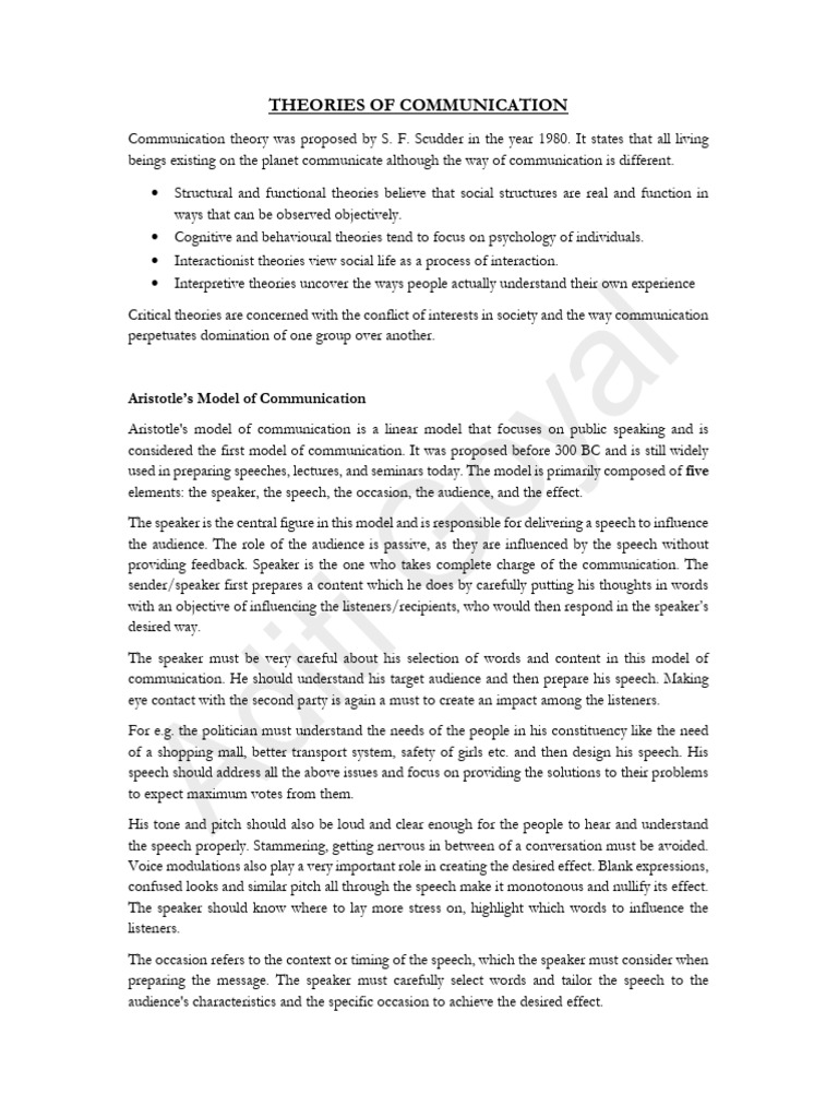 Theories Oof Communication | PDF | Humanistic Psychology | Psychotherapy