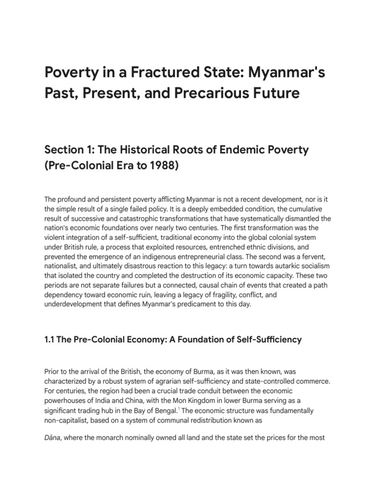Myanmar Poverty - History, Politics, and Future | PDF | Myanmar ...