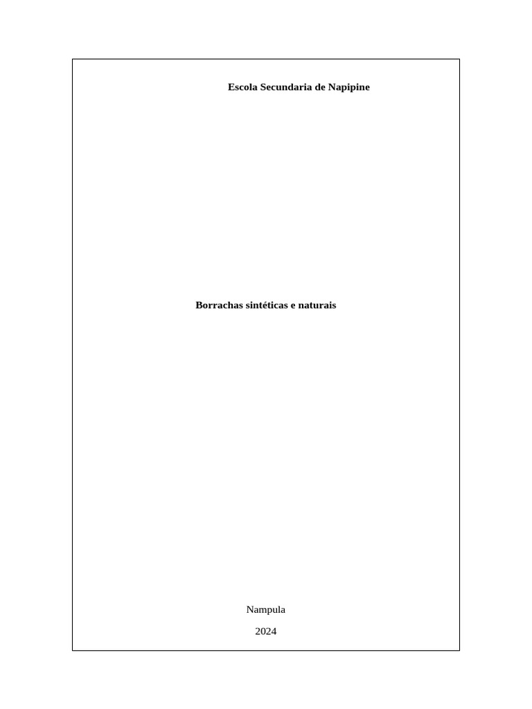 Borrachas Sintéticas e Naturais em Química | PDF | Polímeros | Material ...