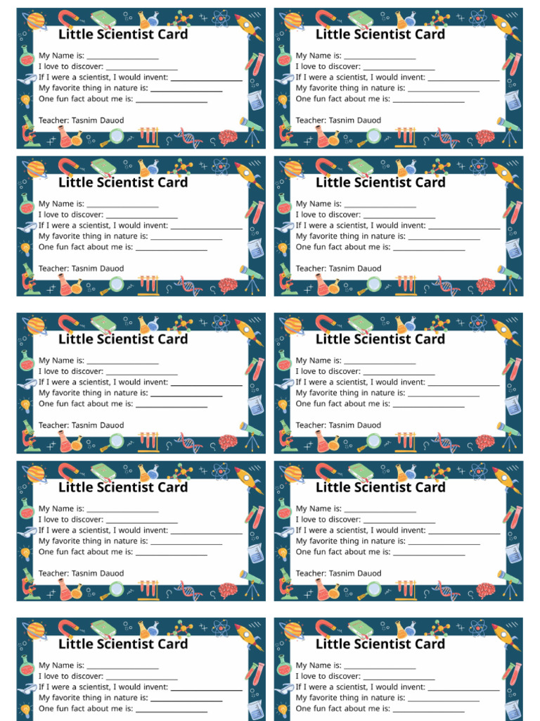 Little Scientist Card | PDF