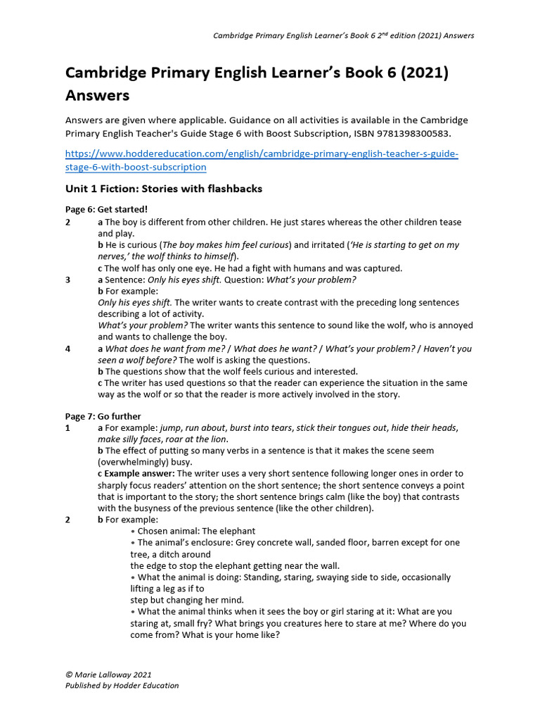 English Stage 6 Learner Book Answers | PDF | Poetry