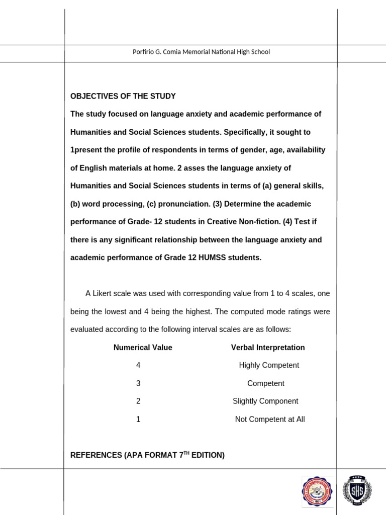 Language Anxiety and Academic Performance | PDF | English Language ...
