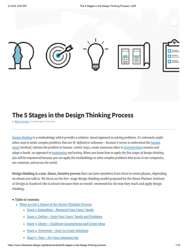 The 5 Stages in The Design Thinking Process | PDF | Design Thinking | Thought