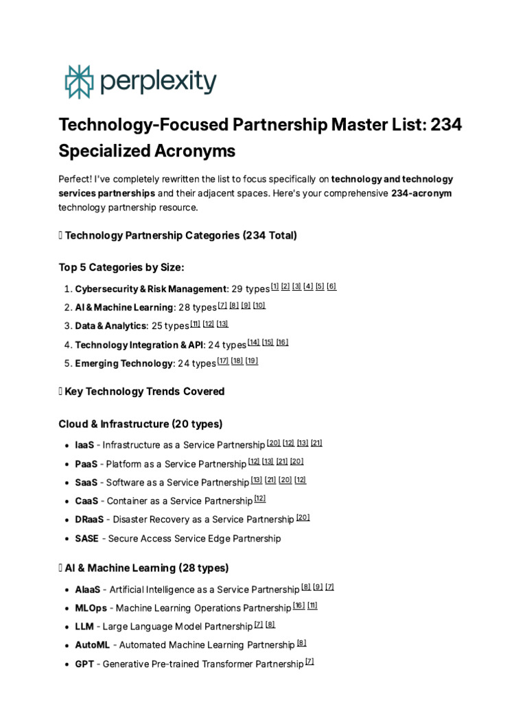 Technology Partnership Acronyms Guide | PDF | Software As A Service ...