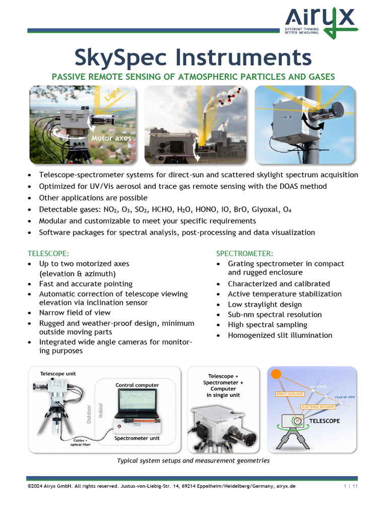 SkySpec: Advanced Atmospheric Sensing | PDF | Spectroscopy | Spectrometer