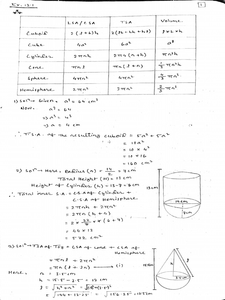 Surface Area and Volume | PDF | Euclidean Geometry | Geometric Shapes