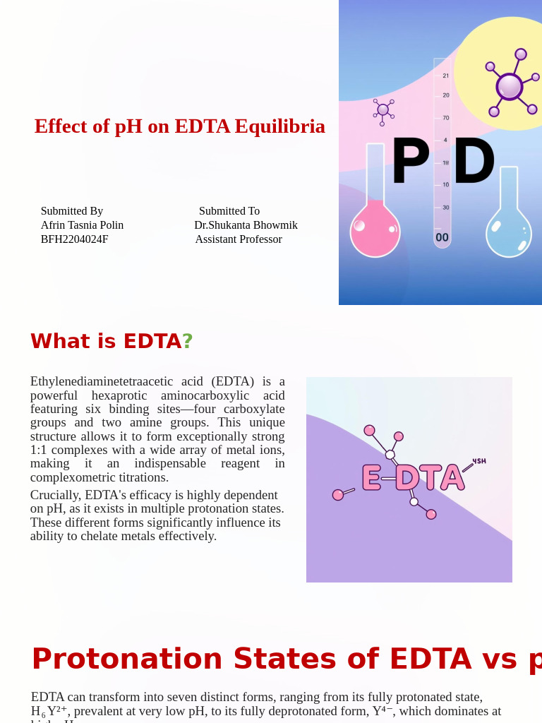 Effect of PH On EDTA Equilibria 30 | PDF | Ethylenediaminetetraacetic ...