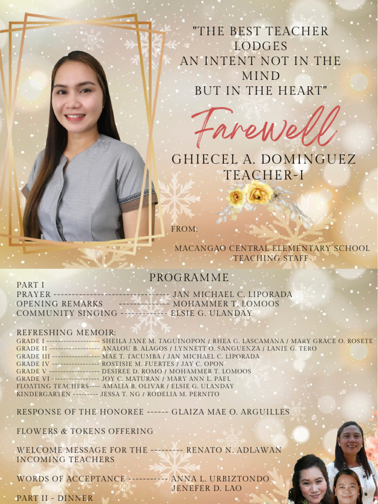 Research Papers On The Farewell Program of Ghiecel | PDF