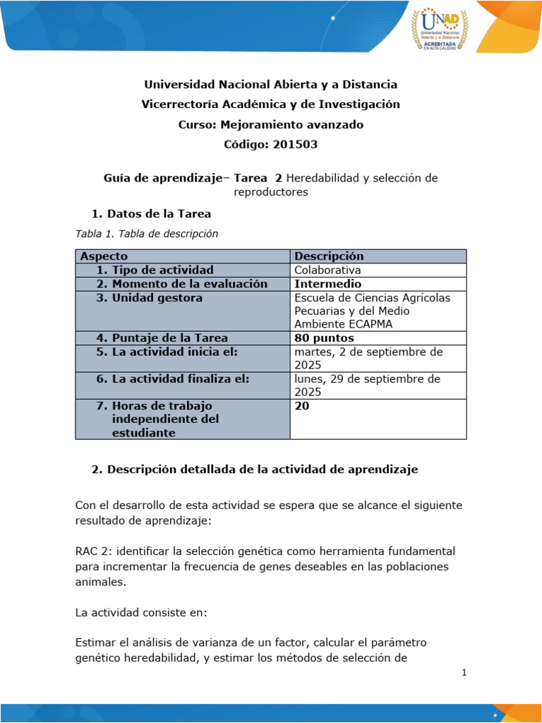 Heredabilidad y Selección de Reproductores | PDF | Aprendizaje ...