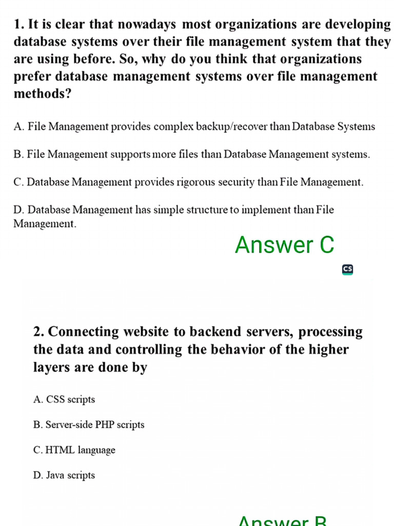 Online COC Web Development and Database Administration 80 Question | PDF