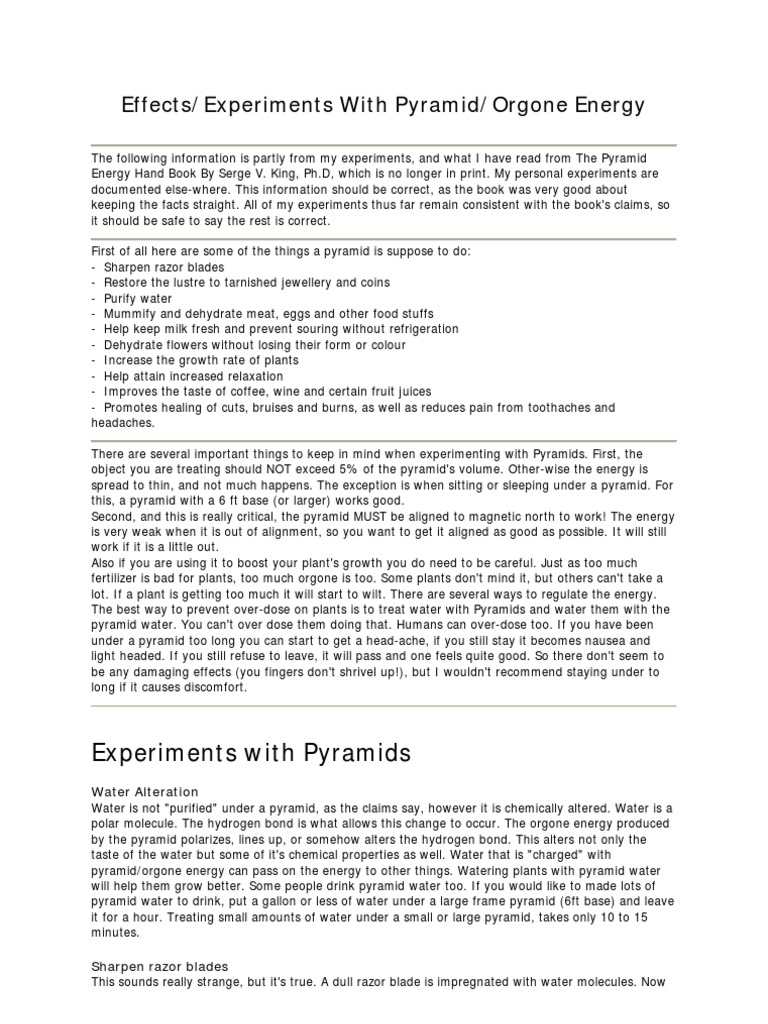 Experiments With Pyramid&Orgon Energy | PDF | Compass | Razor