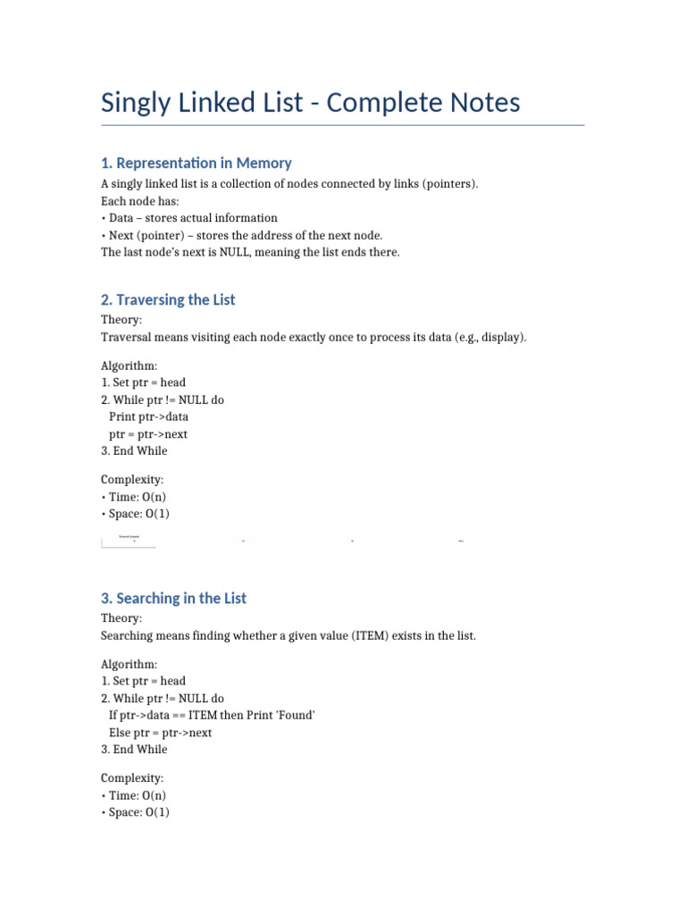 Singly Linked List Complete | PDF