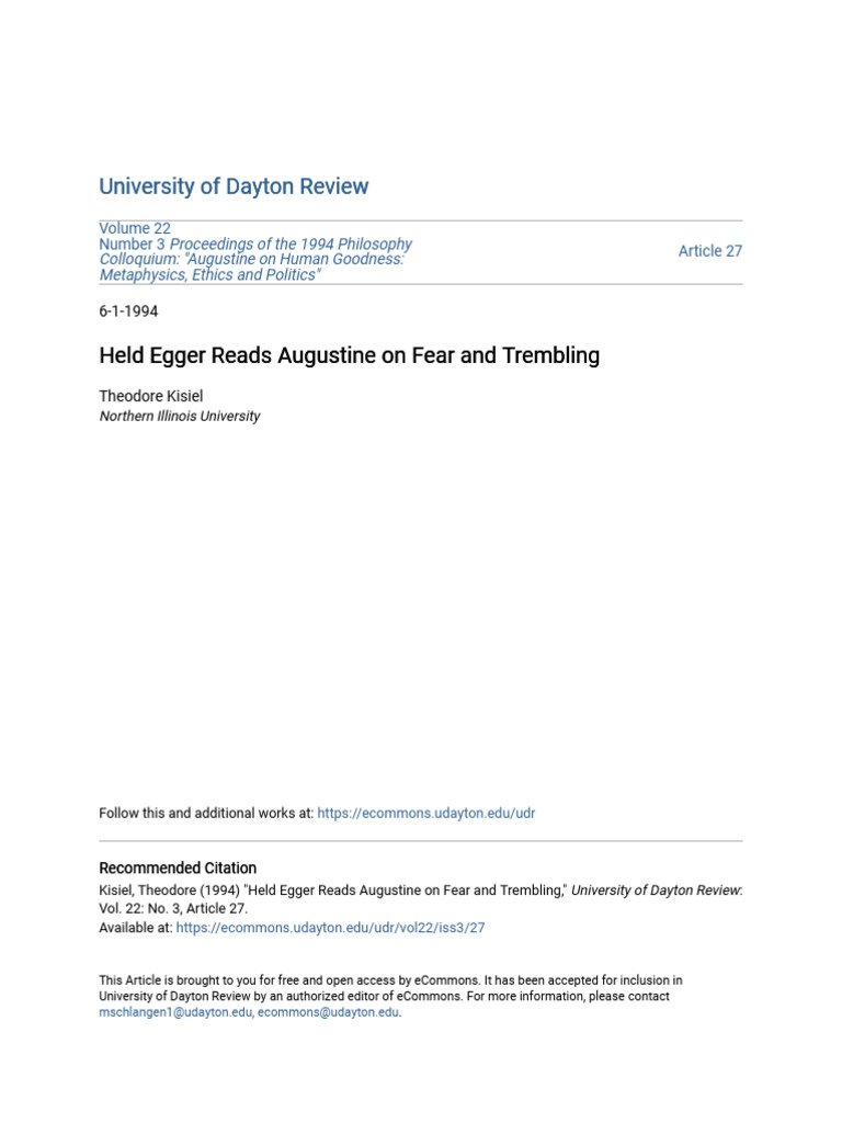 Augustine's Human Goodness Explored | PDF | Being And Time | Augustine ...