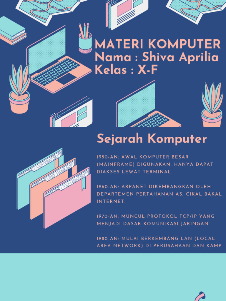 Biru Elemen & Mockup Isometrik Teknologi Dalam Pendidikan Presentasi ...