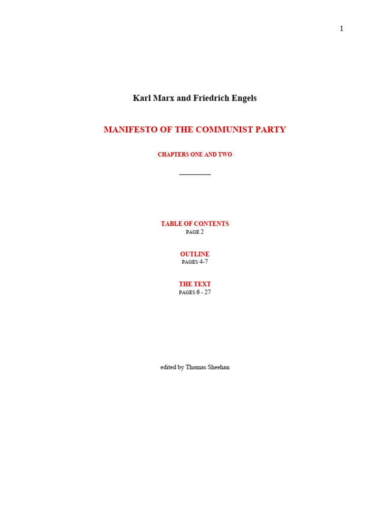 Communist Manifesto: Class Struggle Explained | PDF | Communism ...