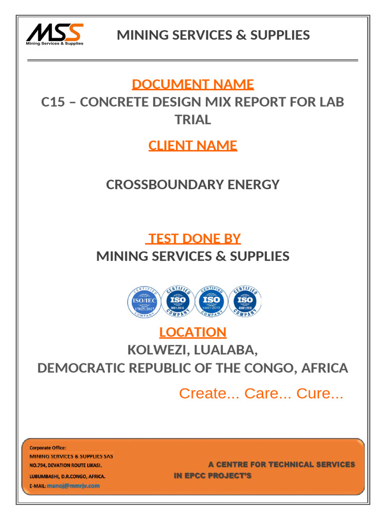 C15 Concrete Design Mix Report | PDF | Concrete | Construction Aggregate