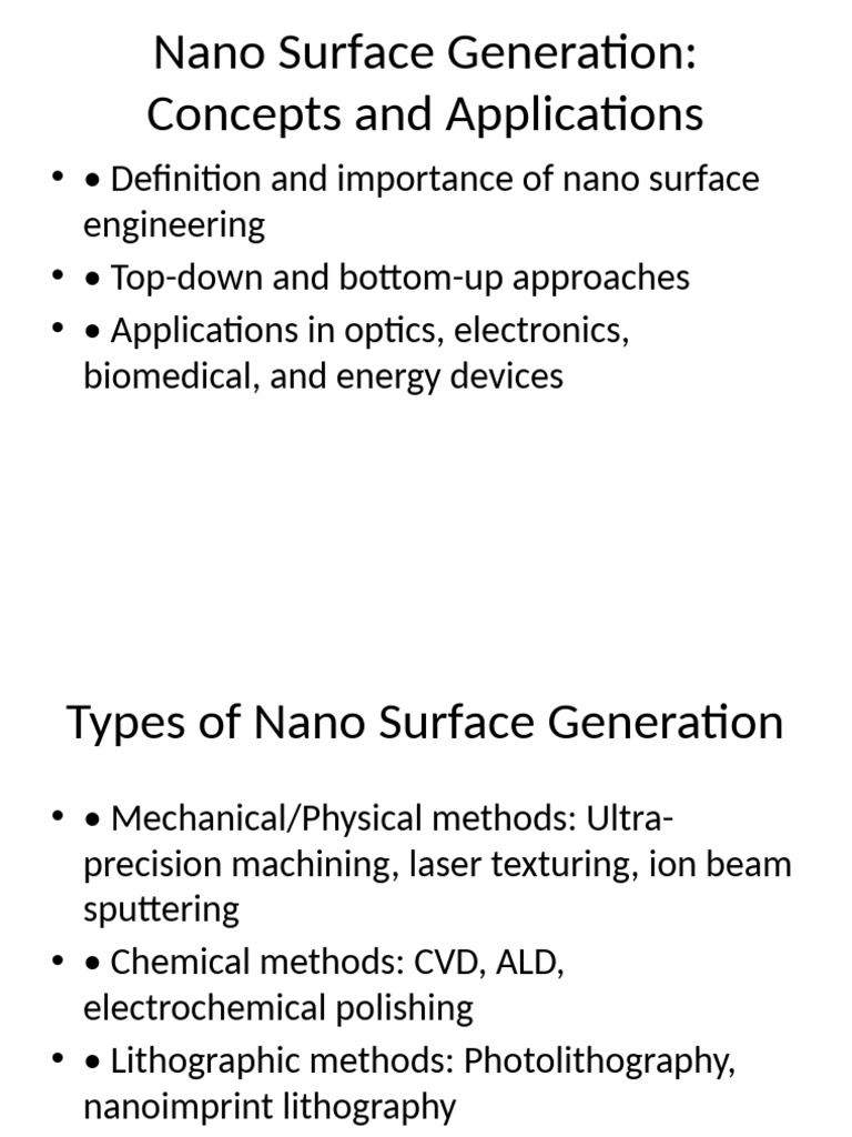 Nano Surface Generation 9hr Lecture | PDF