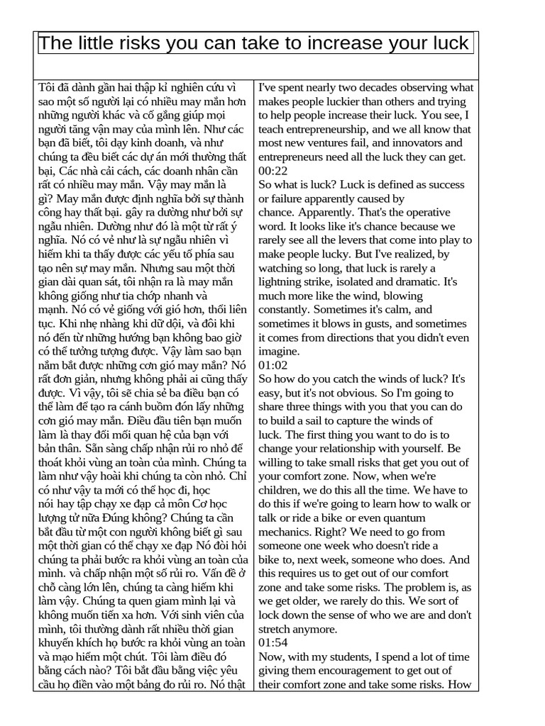 Ted Talk Transcript | PDF