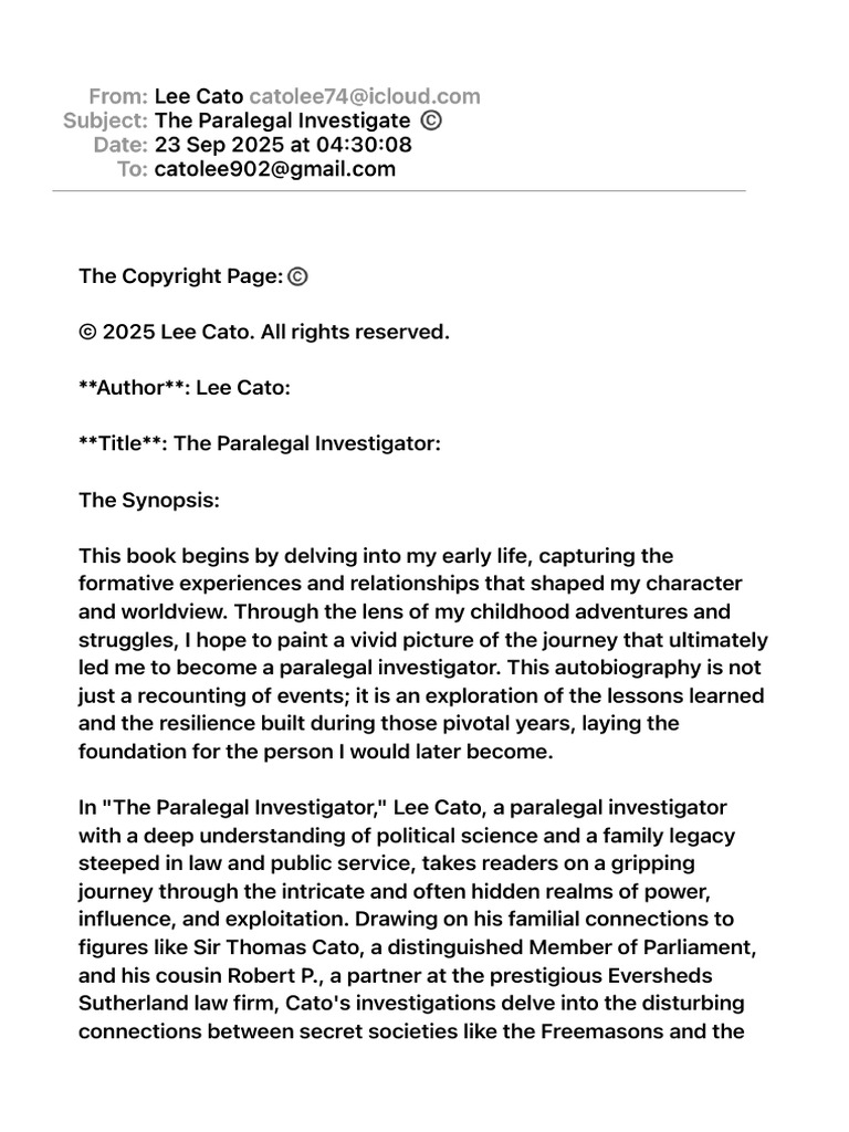 The Paralegal Investigate © | PDF | Mental Health | Consciousness