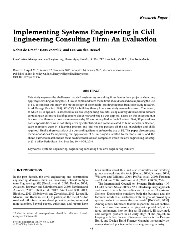 Enhancing Systems Engineering in Civil Consulting | PDF | Systems ...