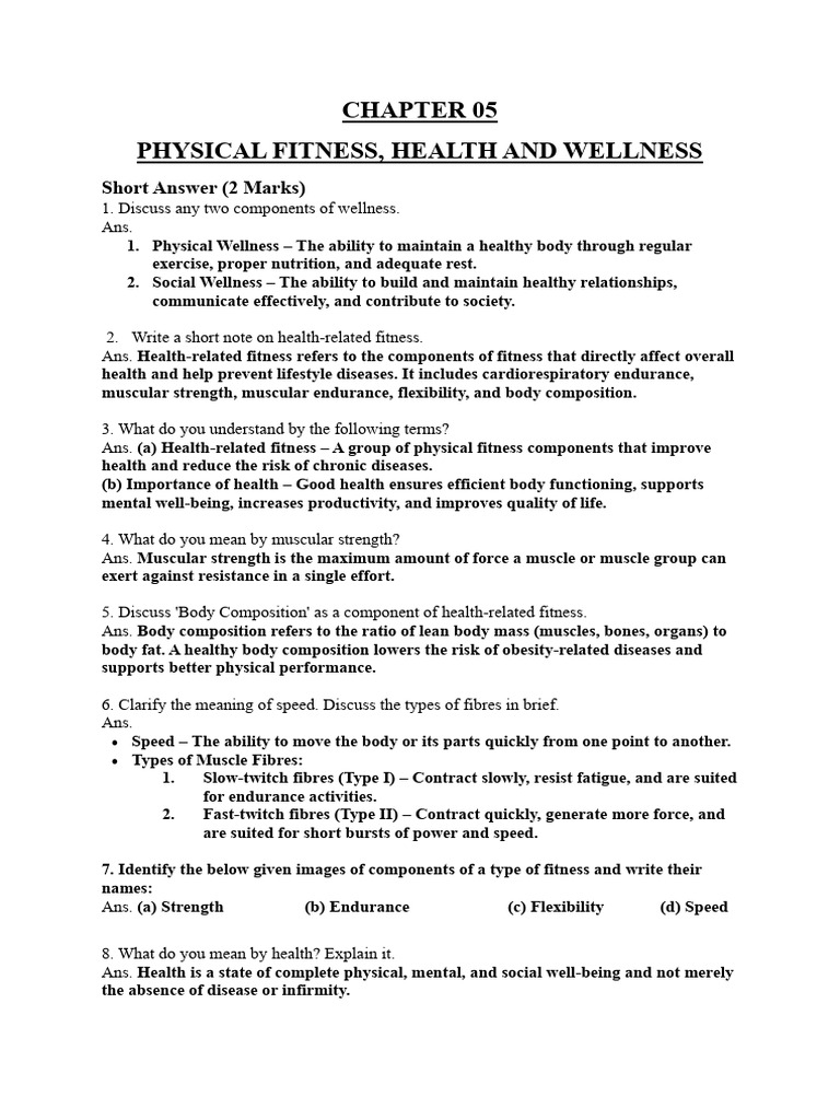 Chapter 05 Physical Fitness, Health and Wellness | PDF | Physical ...