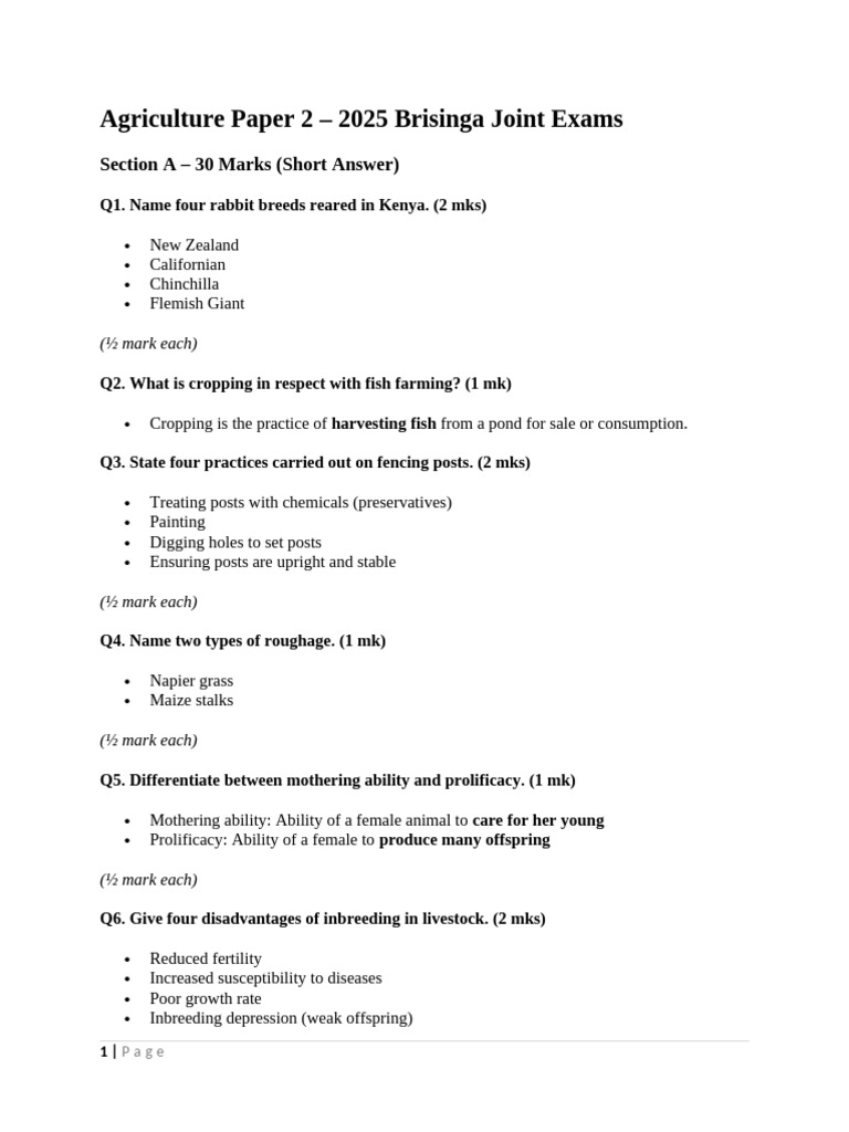 Agriculture Paper 2: 2025 Exam Guide | PDF